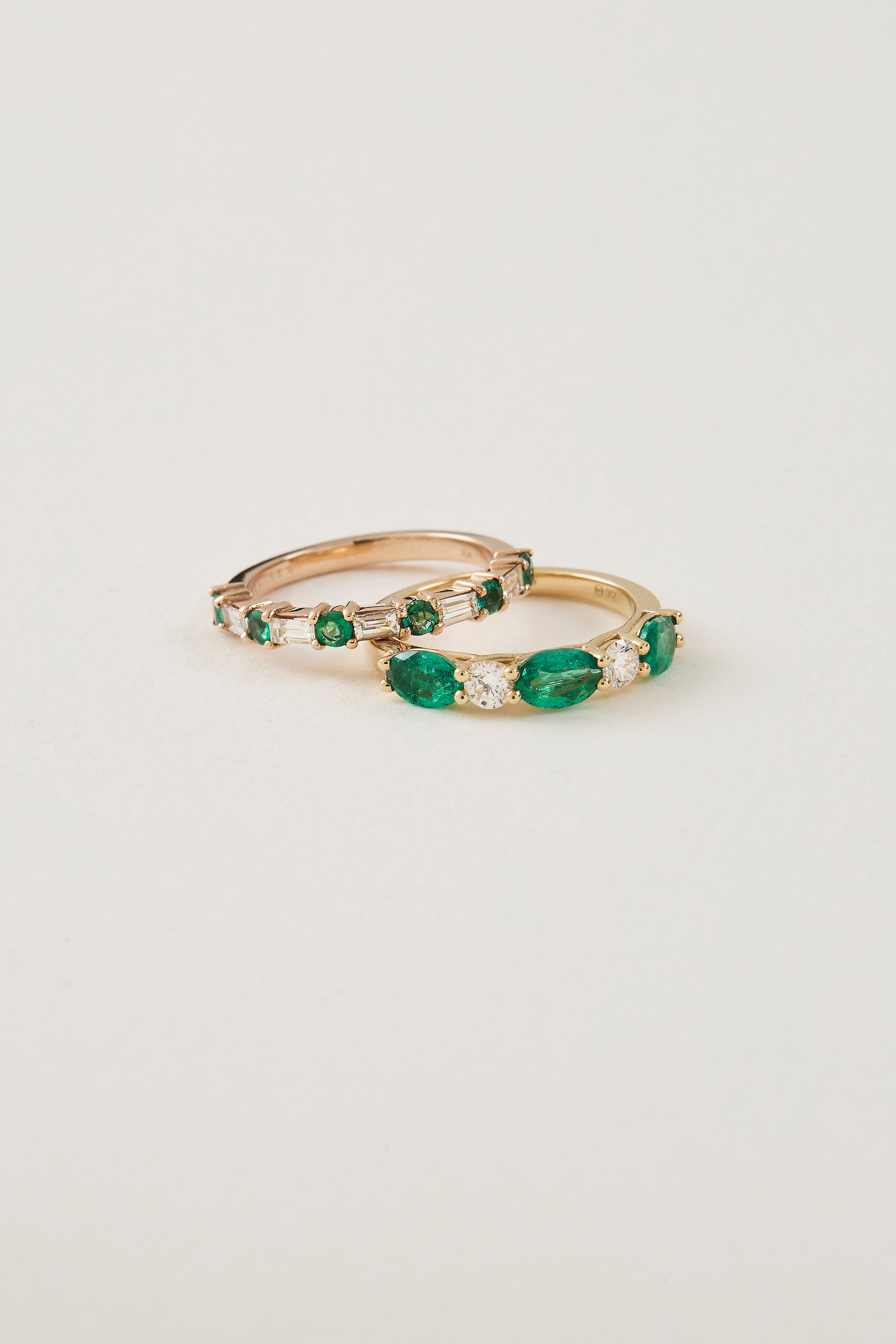 Emerald Half Eternity Band – Keshett Jewellery
