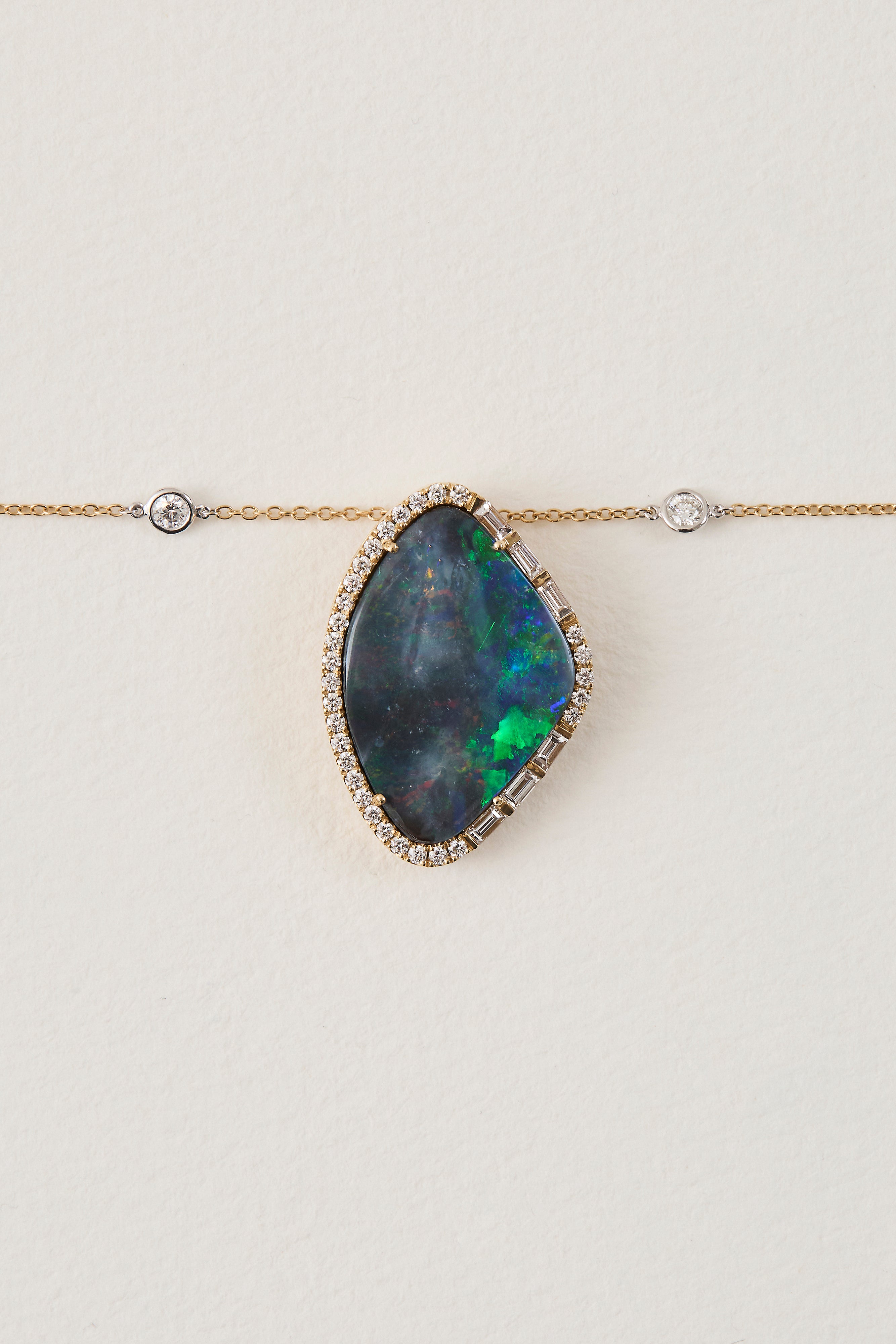 Abstract Black Opal Pendant – Keshett Jewellery