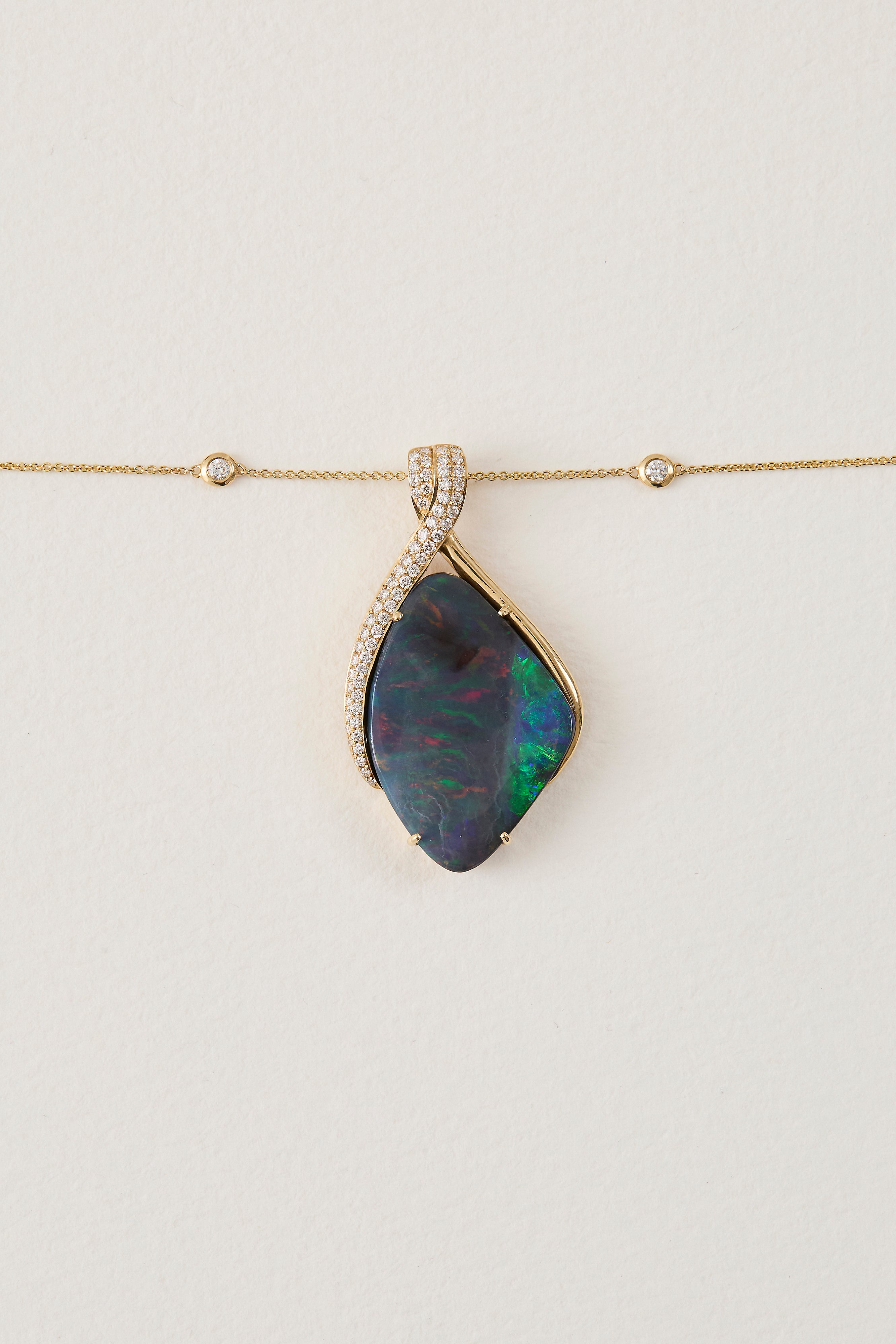 Abstract Boulder Opal Pendant – Keshett Jewellery