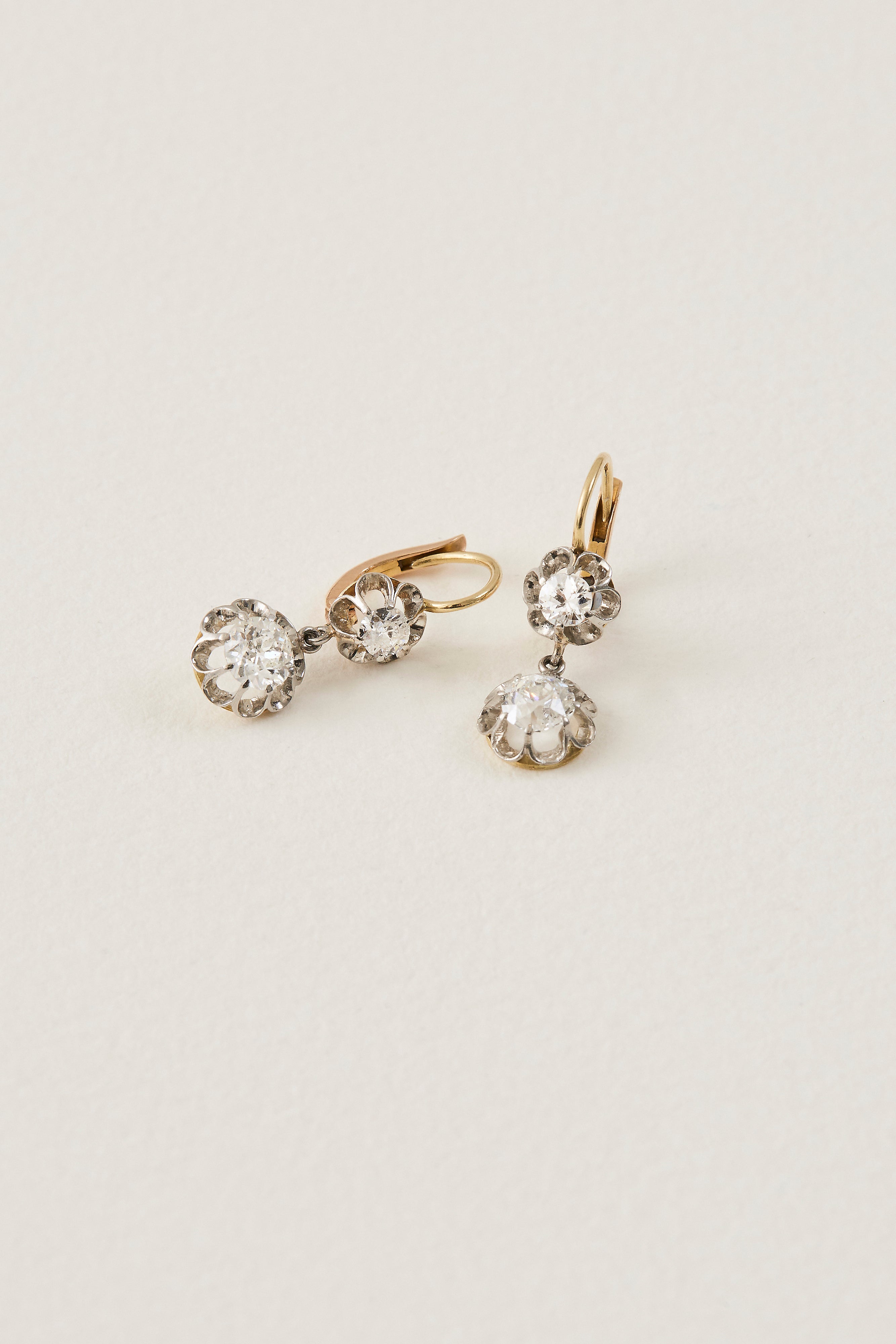 Edwardian Diamond Earrings – Keshett Jewellery
