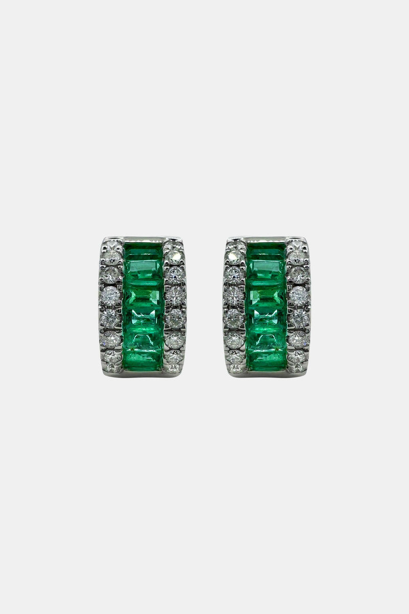 Emerald Huggies Earrings